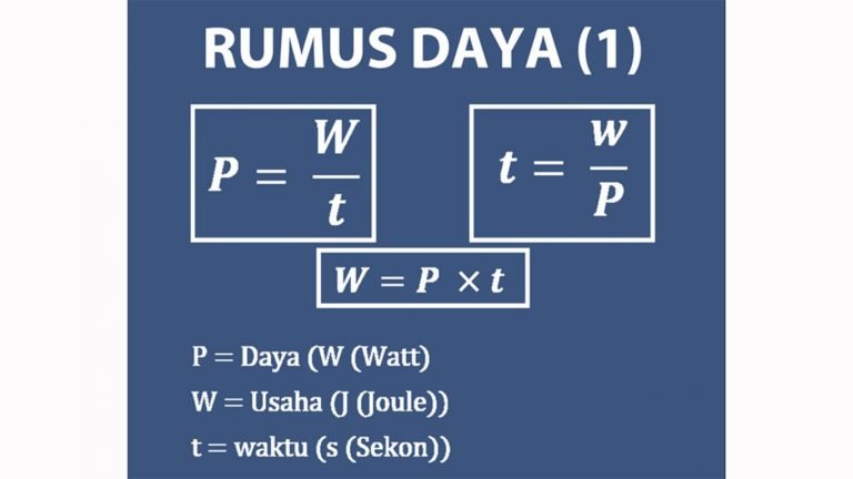 √ Daya: Pengertian, Rumus, Lambang, Dimensi, Contoh Soal