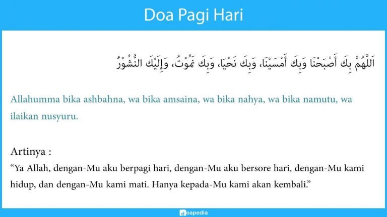 √ 7+ Doa Pagi Hari Lengkap [Arab, Latin, dan Terjemahan]