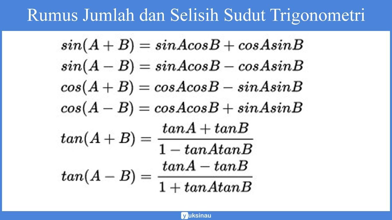 √ Trigonometri: Identitas, Rumus, Turunan, Tabel, Contoh Soal