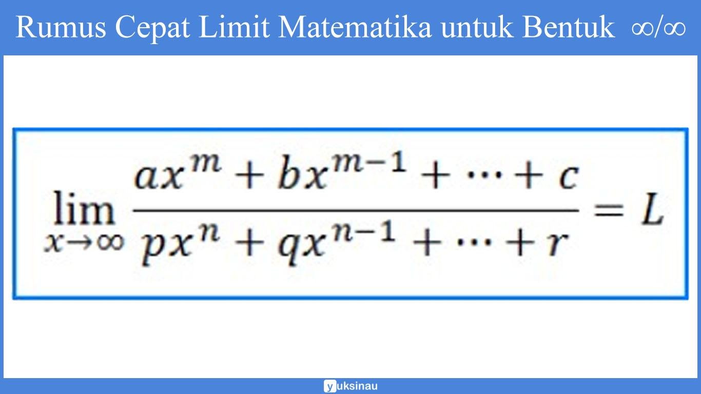 √ Limit Fungsi Matematika: Trigonometri, Tak Hingga, Contoh Soal