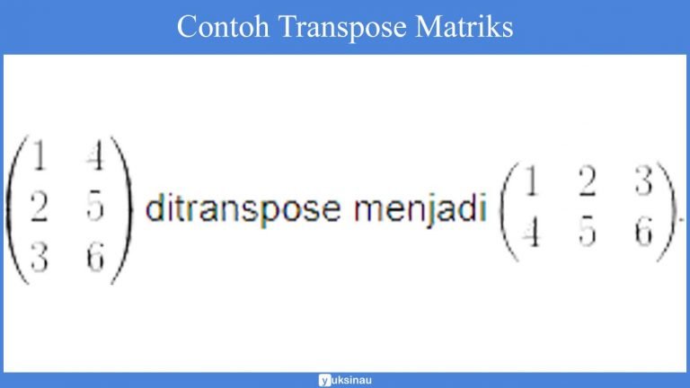 √ Elemen Matriks: Ordo, Identitas, Jenis, Transpose, Determinan, Invers