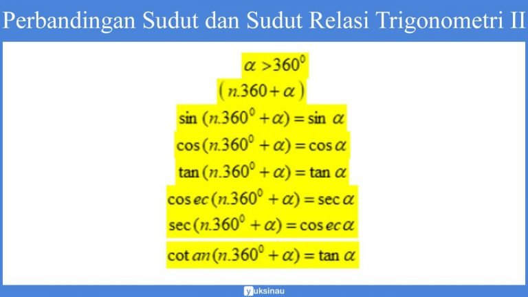 √ Trigonometri: Identitas, Rumus, Turunan, Tabel, Contoh Soal