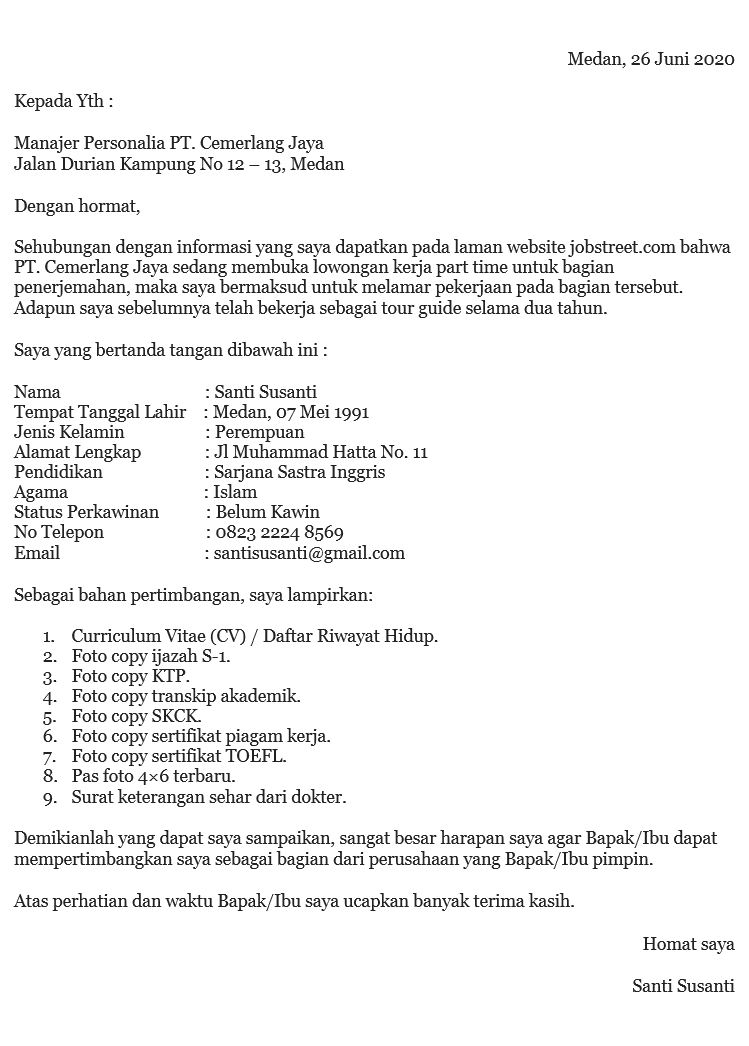 √ 11 Contoh Surat Lamaran Kerja yang Baik dan Benar 2026